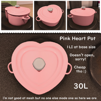 Second Life Marketplace - { Earl Grey } Pink Heart Pot